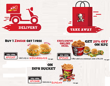 Mytokri: KFC Offers : 20% OFF On Rs.250, Dip Bucket 50% OFF, Zinger Buy ...